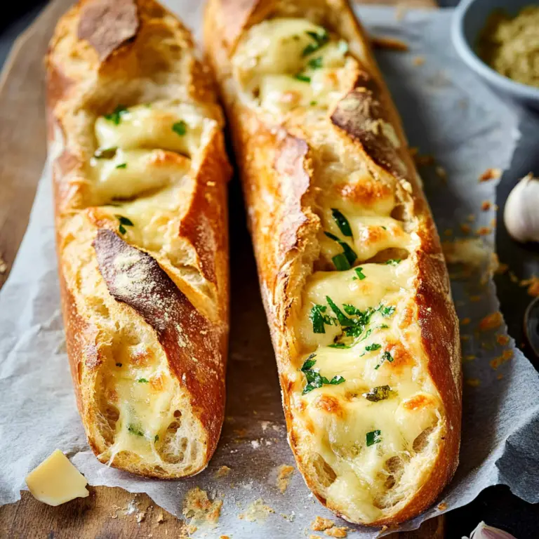 Easy French Baguettes with Cheese and Garlic Recipe
