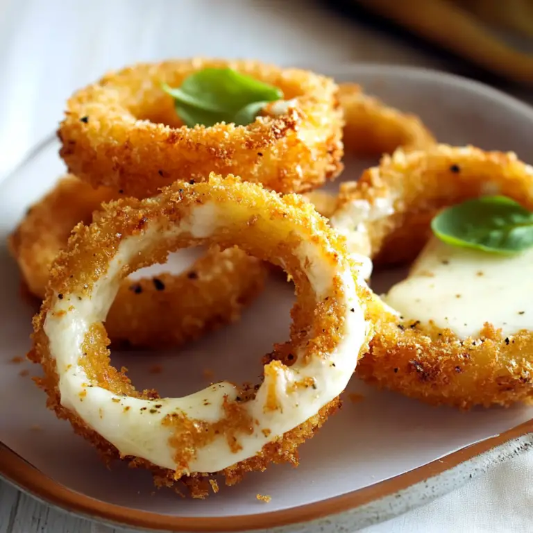 Cheesy Stuffed Mozzarella Onion Rings