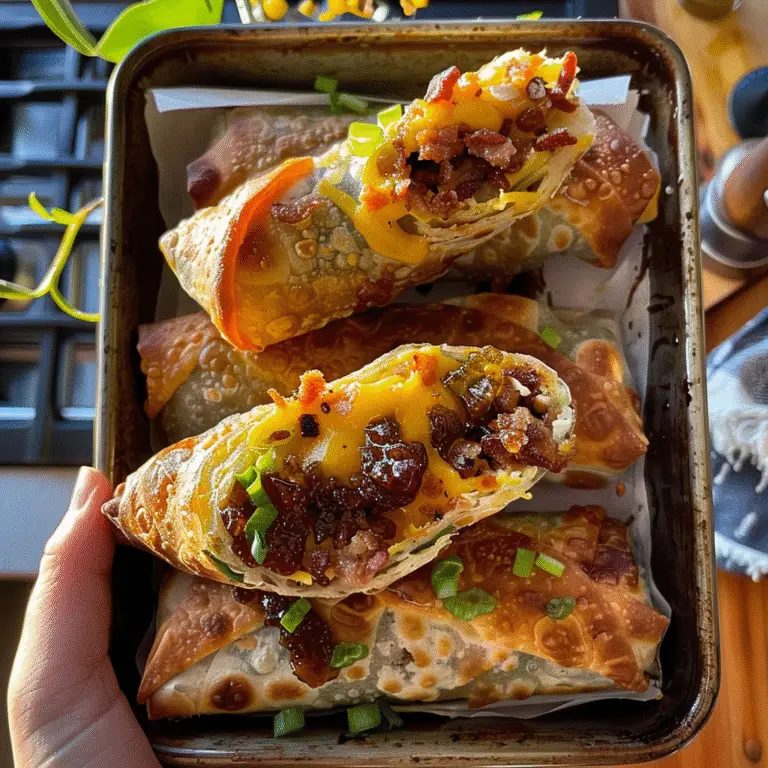 Bacon Jam Cheeseburger Egg Rolls